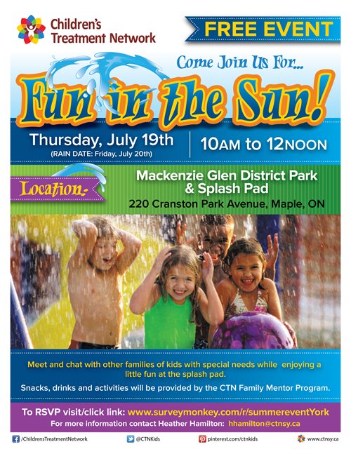 Children's Treatment Network - CTN's Fun in the Sun Park Event- Vaughan