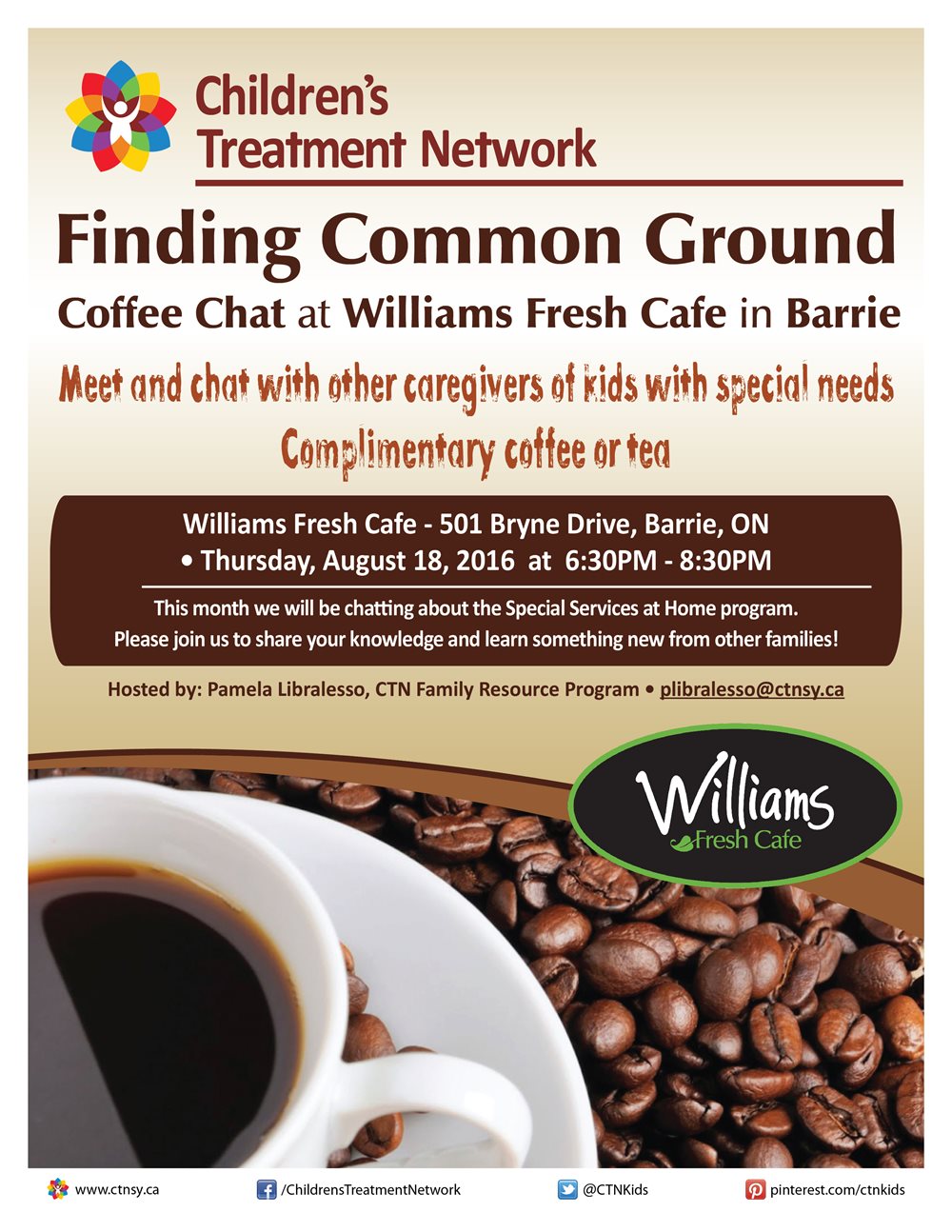 Children's Treatment Network - Evening Coffee Chat- Barrie